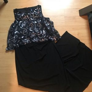 Chaps | Dresses | Black Sequin Maxi Dress | Poshmark